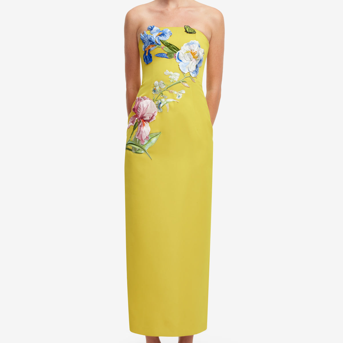Rayna Appliqué Floral Bustier Maxi Dress - Mustard – LEO LIN
