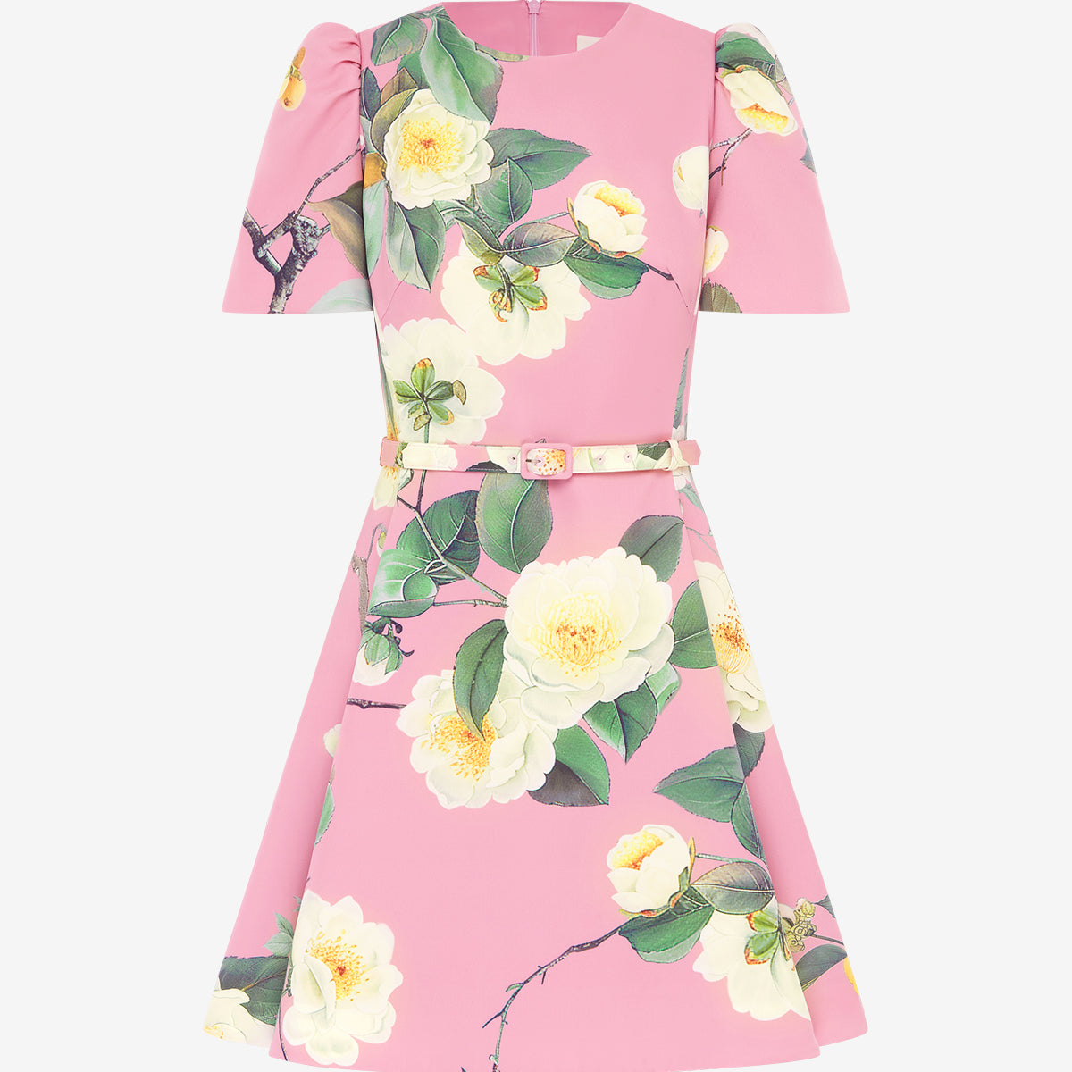 Elyse Short Sleeve Mini Dress - Camelia Print – LEO LIN
