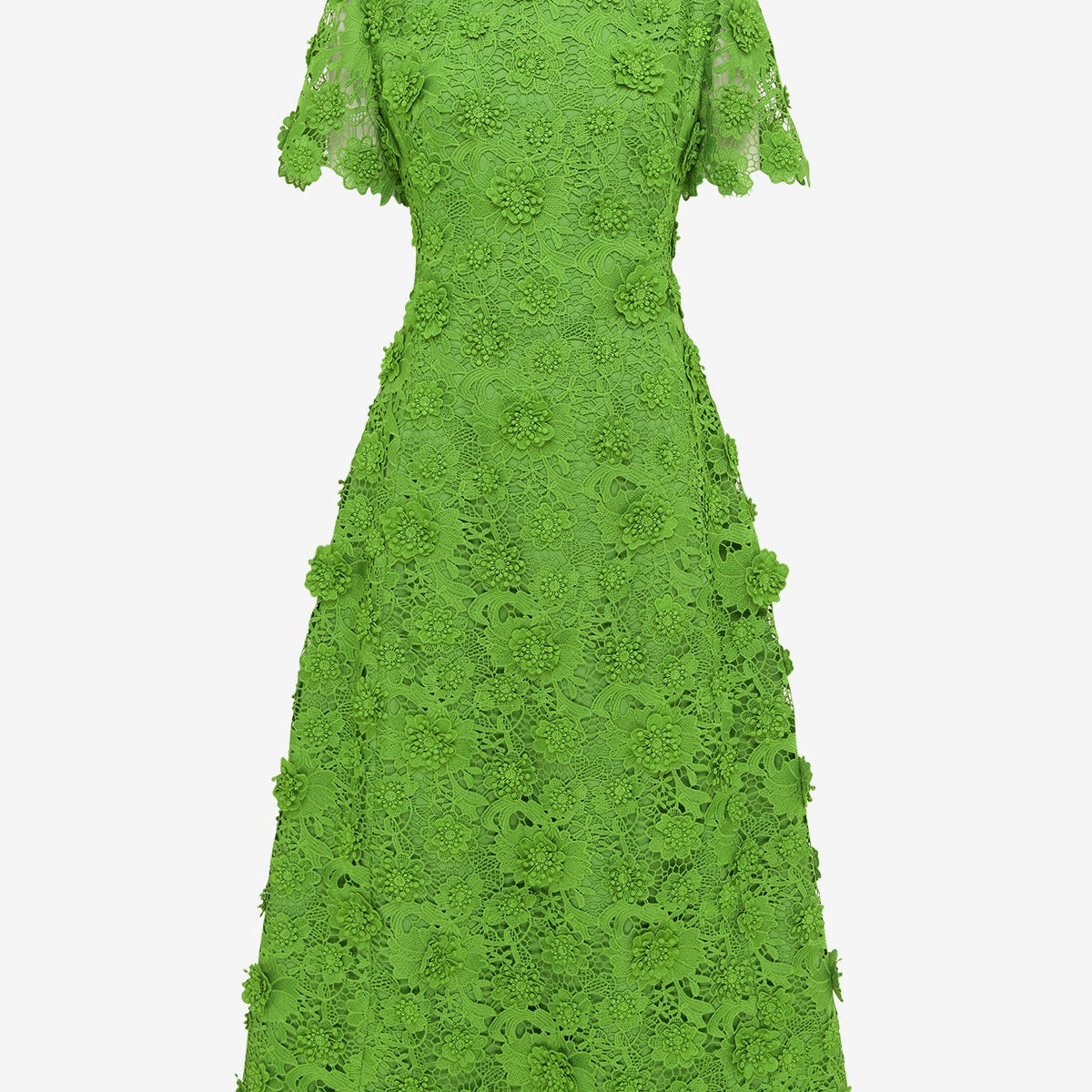 Caroline Lace Short Sleeve Midi Dress - Fern – LEO LIN