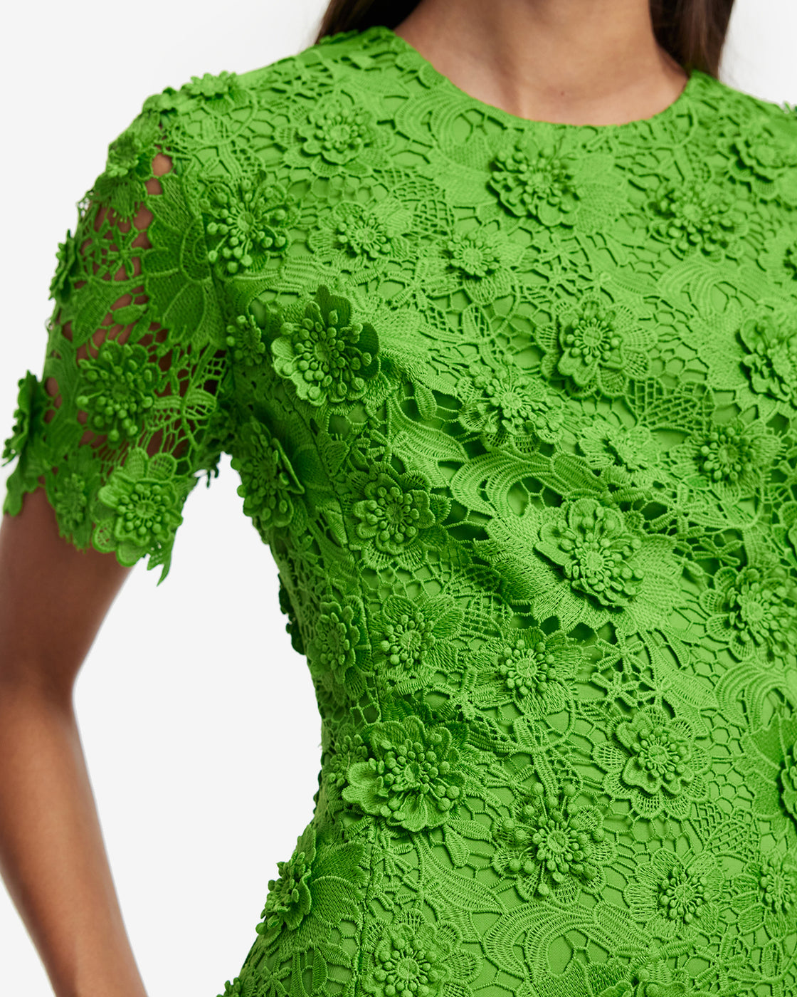 Caroline Lace Short Sleeve Midi Dress - Fern – LEO LIN
