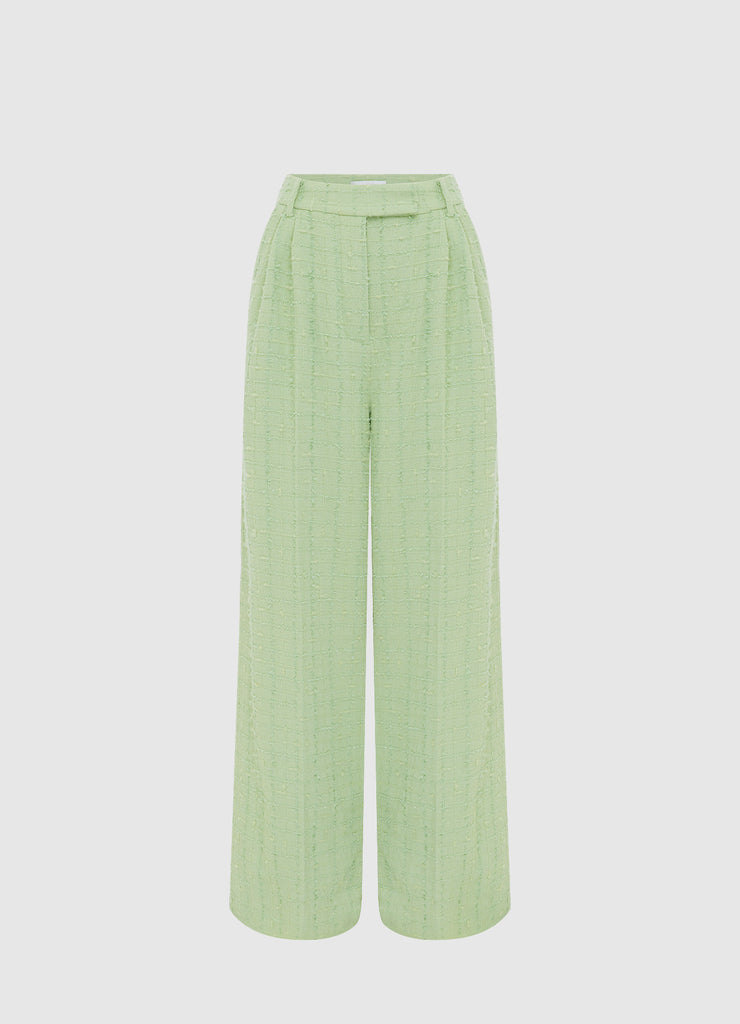 Elisha Tweed Wide Leg Pants - Caledon Green – LEO LIN