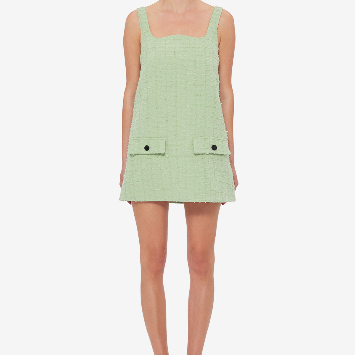Kira Tweed Mini Dress - Caledon Green – LEO LIN