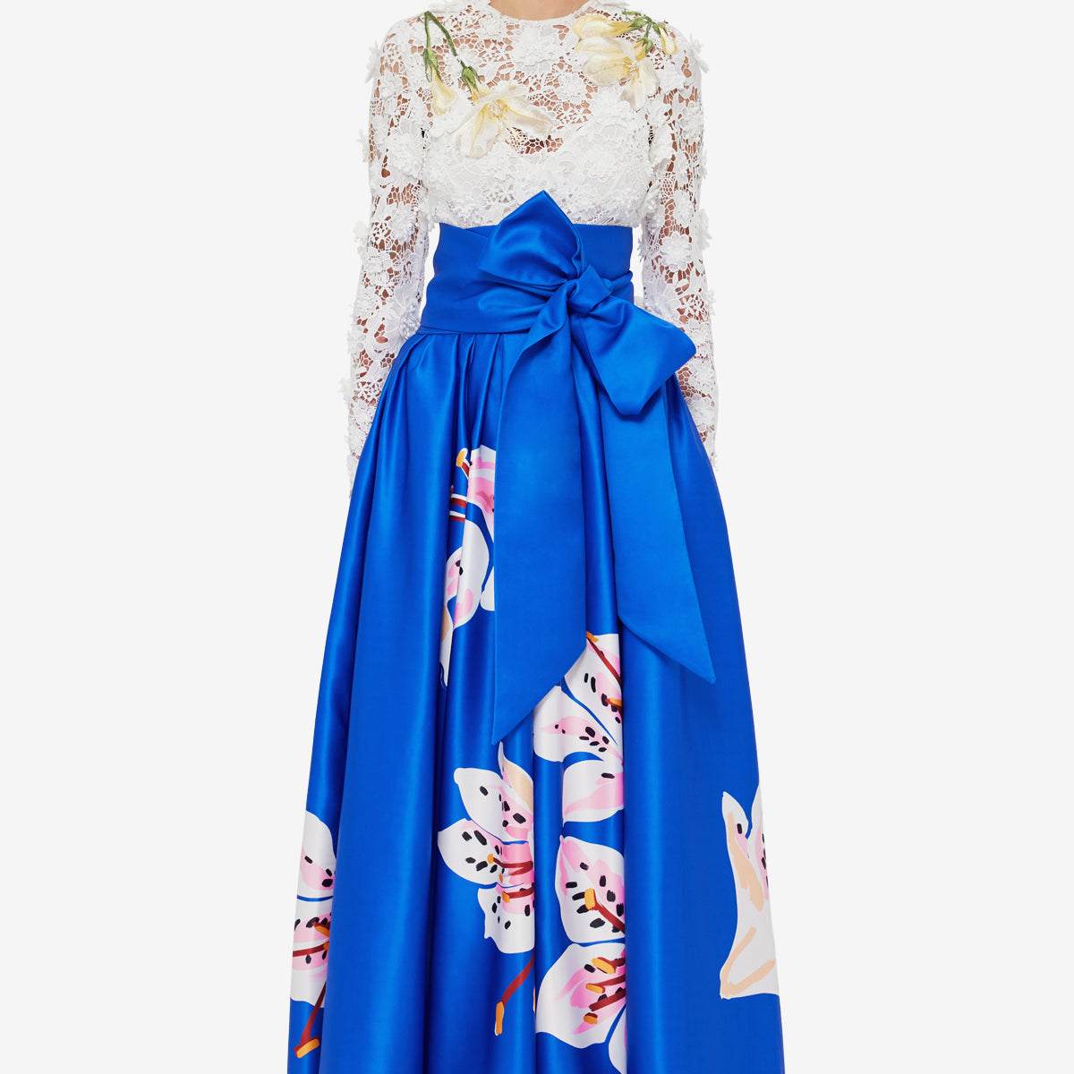 Valerie Maxi Skirt - Lily Print in Cobalt – LEO LIN