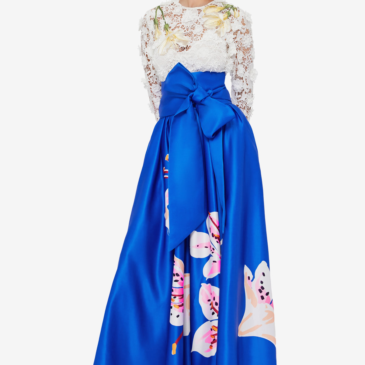 Valerie Maxi Skirt - Lily Print in Cobalt – LEO LIN