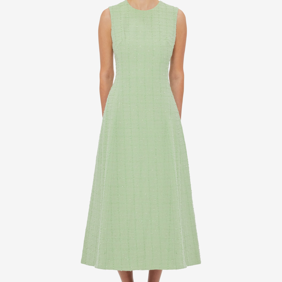 Cleo Tweed Midi Dress - Caledon Green – LEO LIN