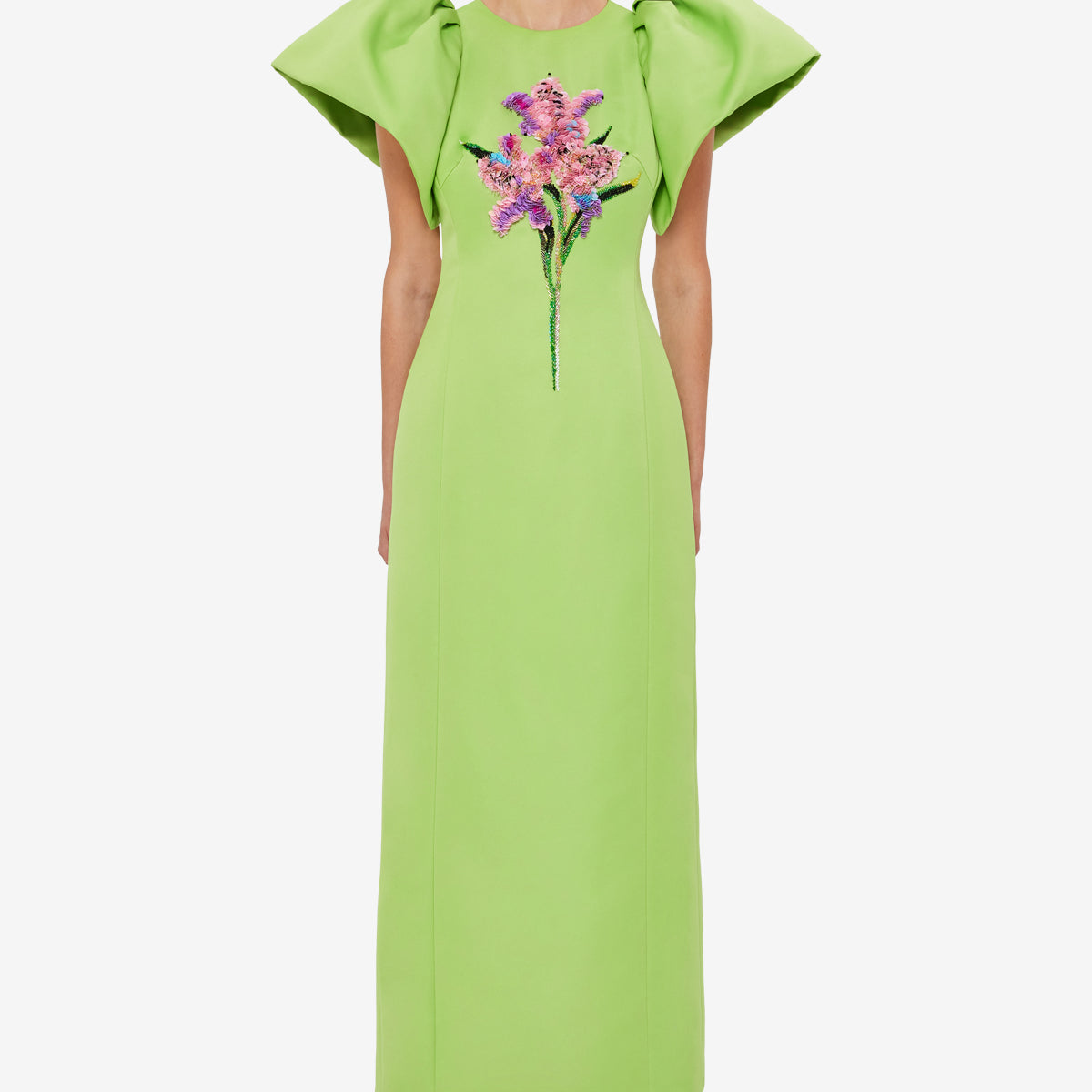 Lucinda Embellished Maxi Dress - Lily Print in Parakeet – LEO LIN