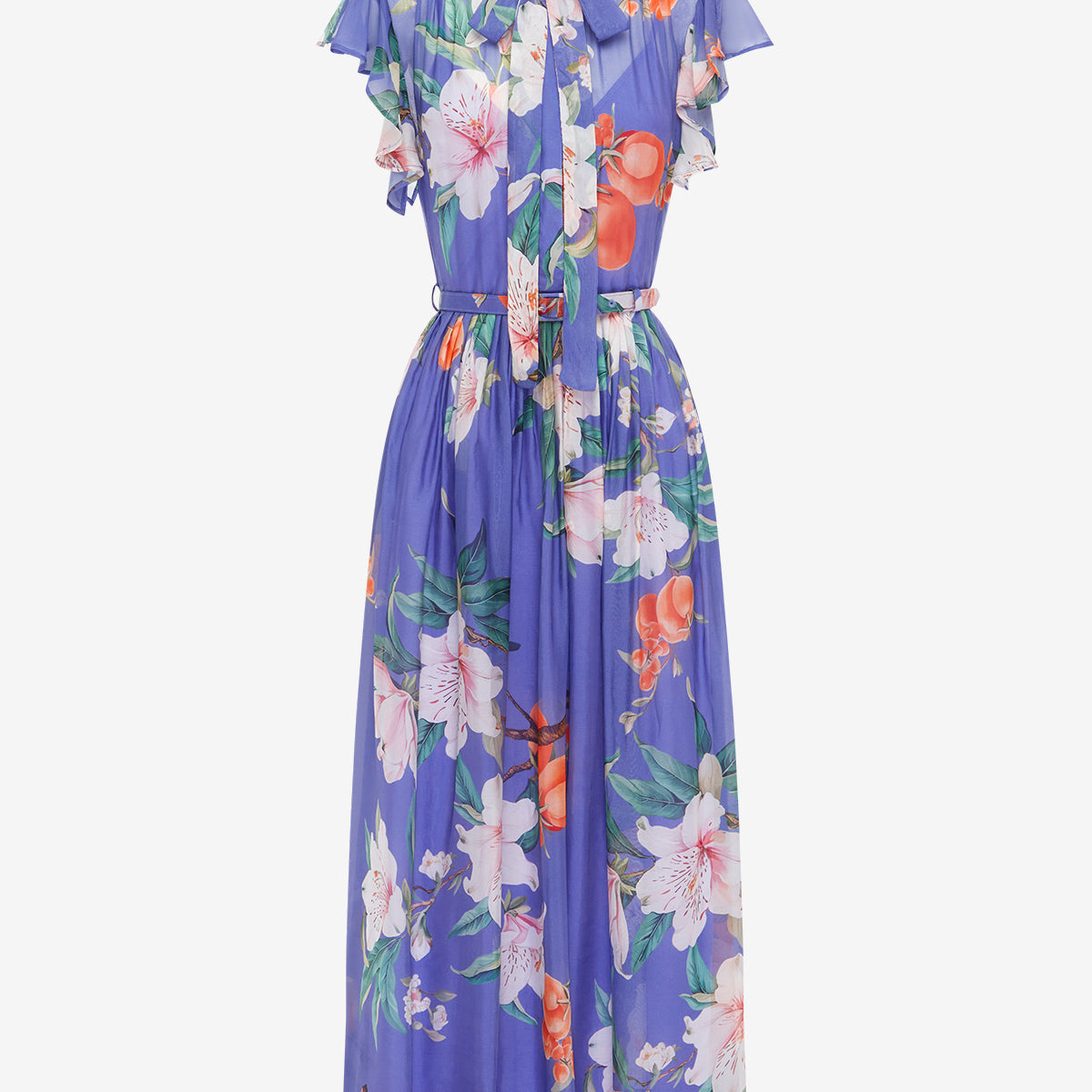 Grace Flutter Sleeve Midi Dress - Lavish Print in Moonlight – LEO LIN