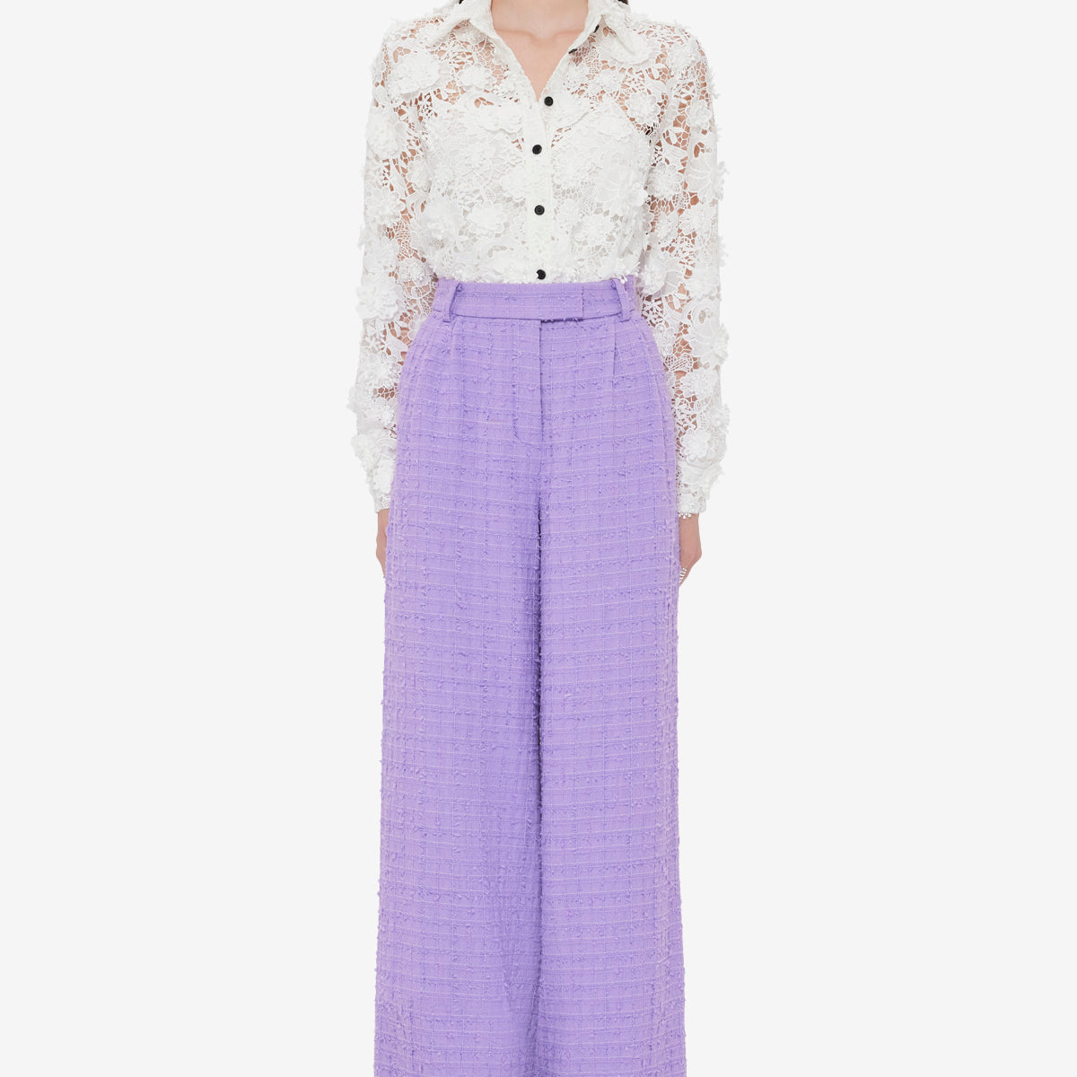 Elisha Tweed Wide Leg Pants - Violet – LEO LIN