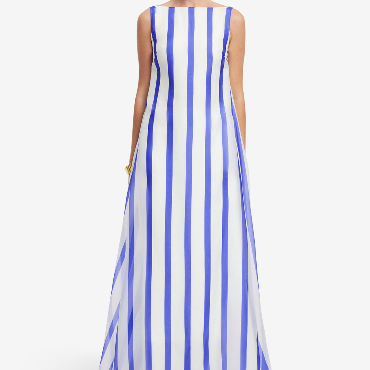 Yumei Striped Open Back Gown - Navy – LEO LIN
