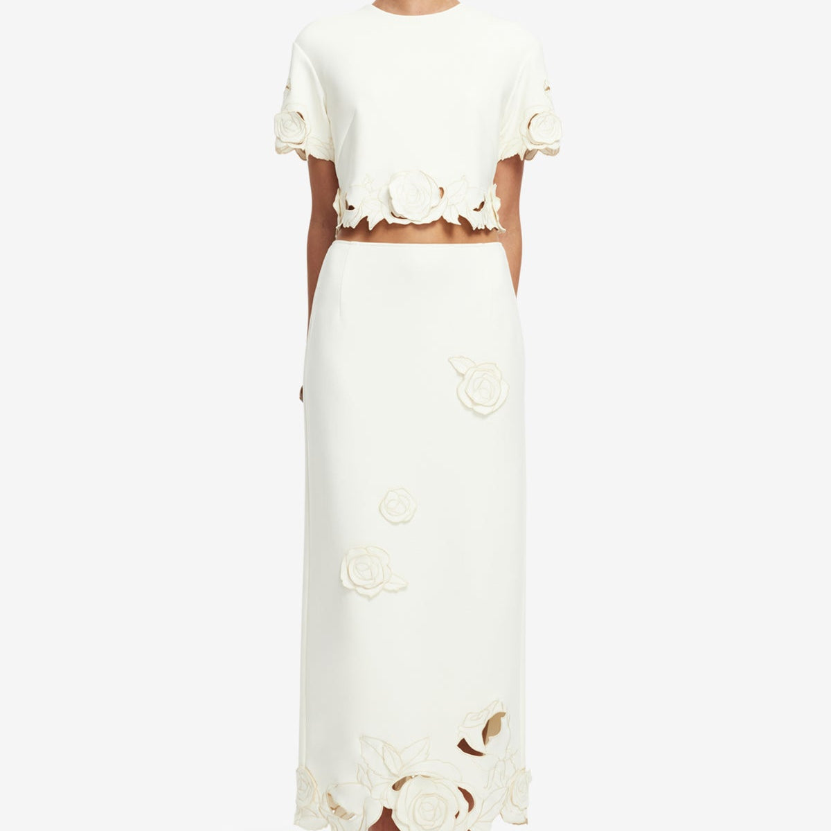 Kyra Appliqué Maxi Skirt - Vanilla – LEO LIN
