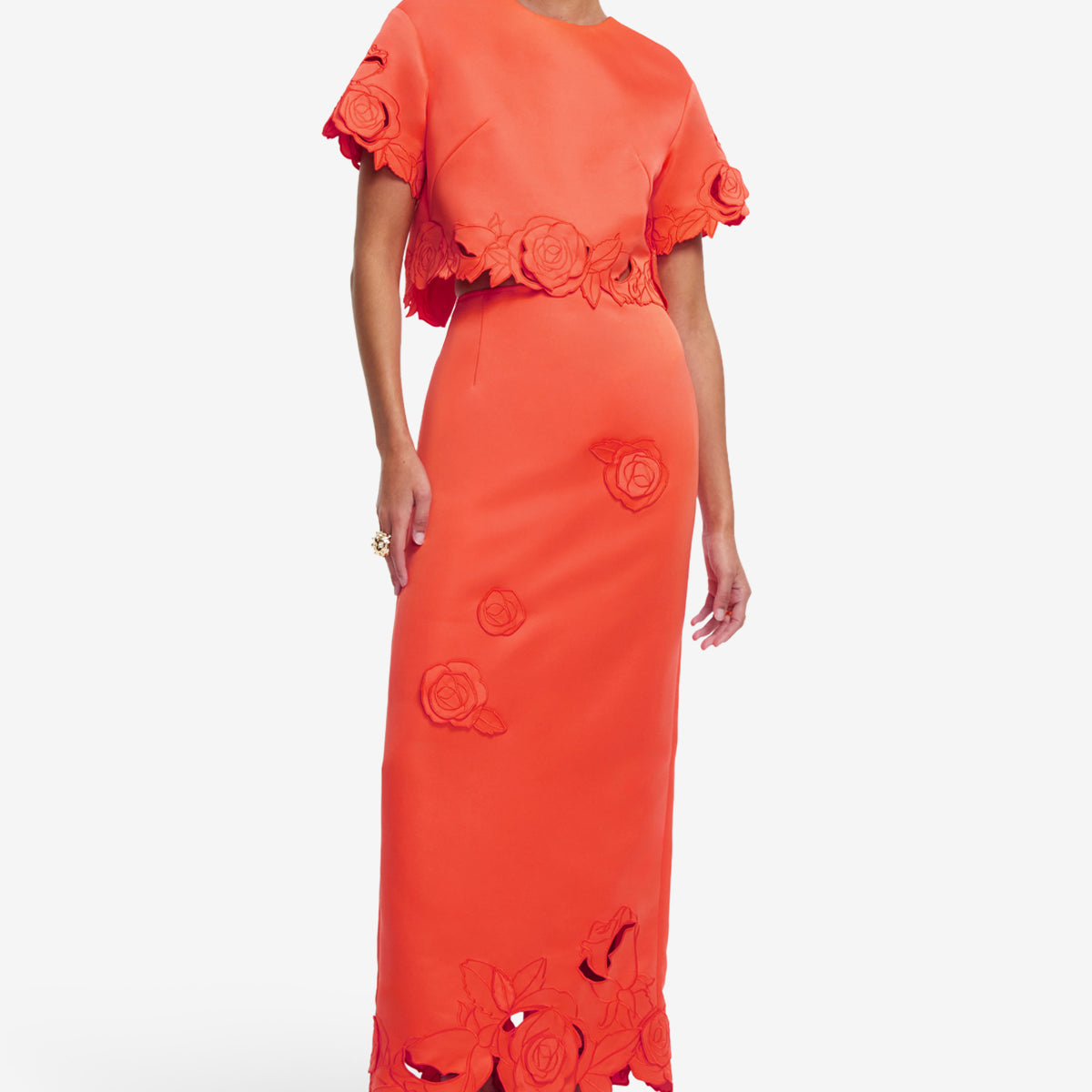 Kyra Appliqué Maxi Skirt - Saffron – LEO LIN