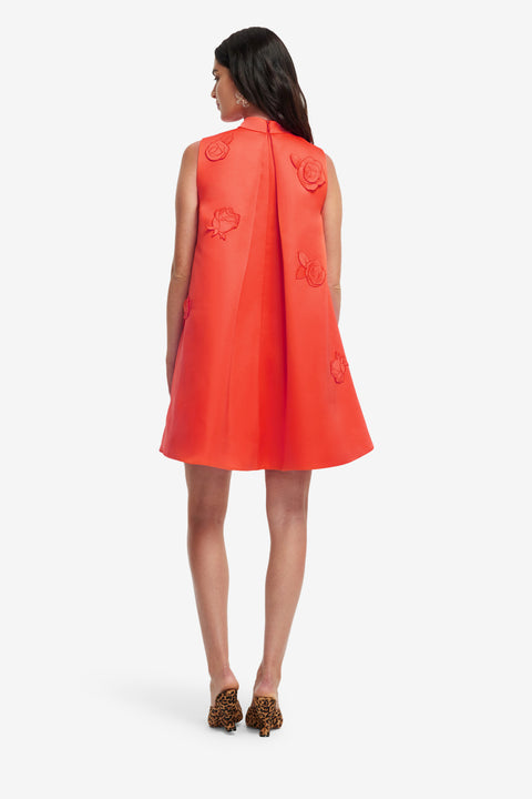 Fallon Appliqué Floral Mini Dress - Saffron – LEO LIN