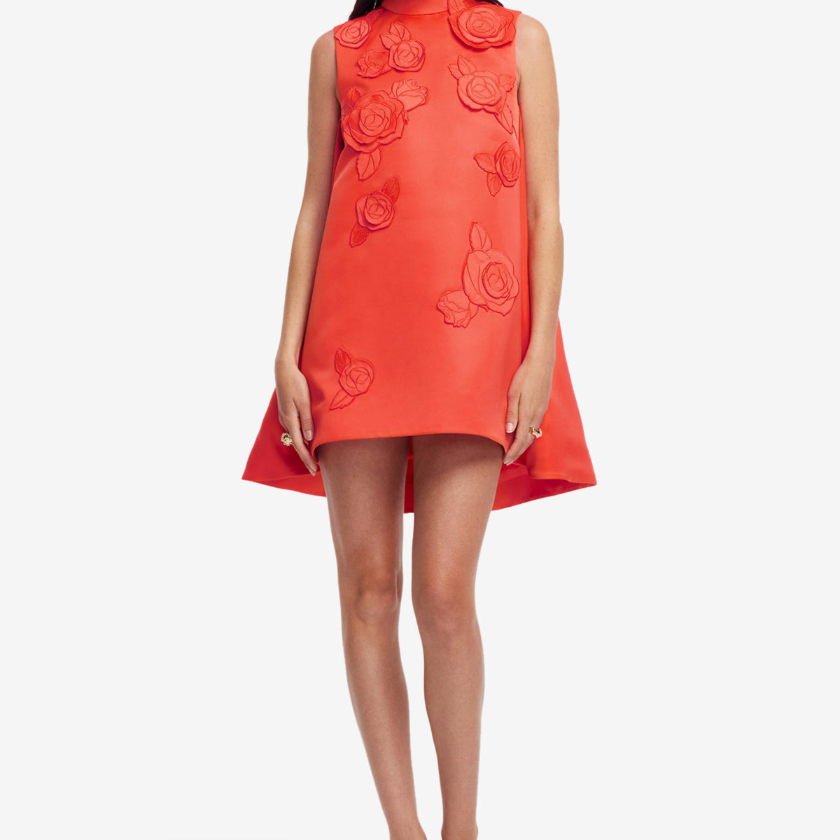 Fallon Appliqué Floral Mini Dress - Saffron – LEO LIN