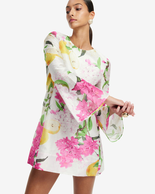 Suzanne Bell Sleeve Mini Dress - Floral Pear Print – LEO LIN