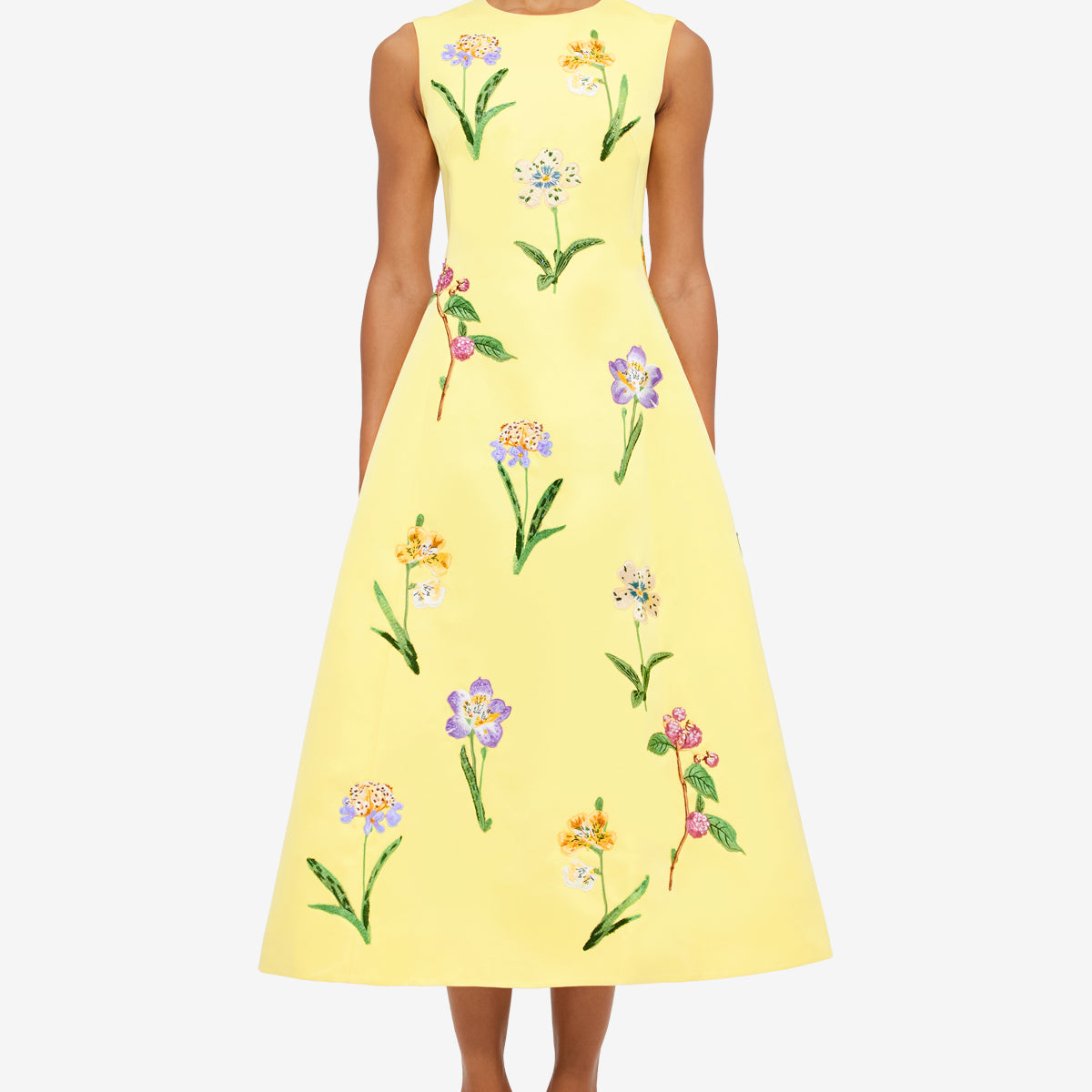 Cleo Sleeveless Midi Dress - Wild Flower Print in Sorbet – LEO LIN