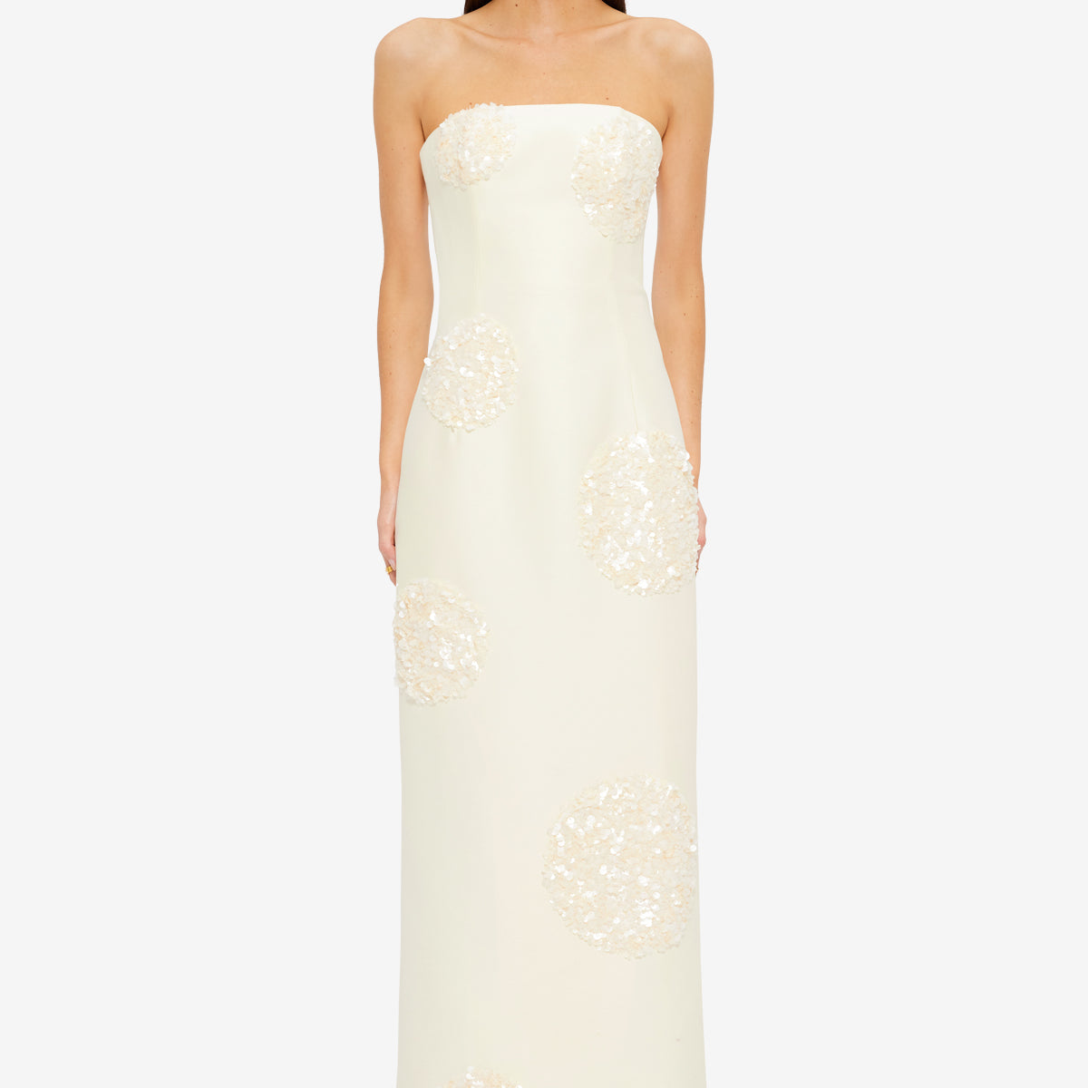 Rayna Embellished Bustier Maxi Dress - Cream – LEO LIN