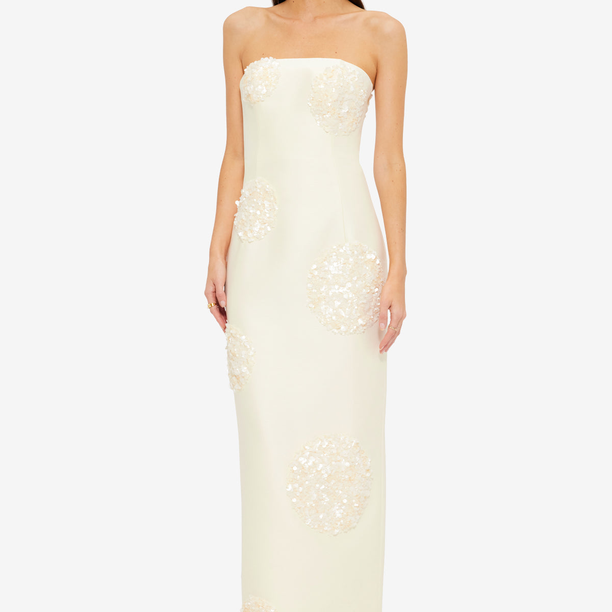 Rayna Embellished Bustier Maxi Dress - Cream – LEO LIN