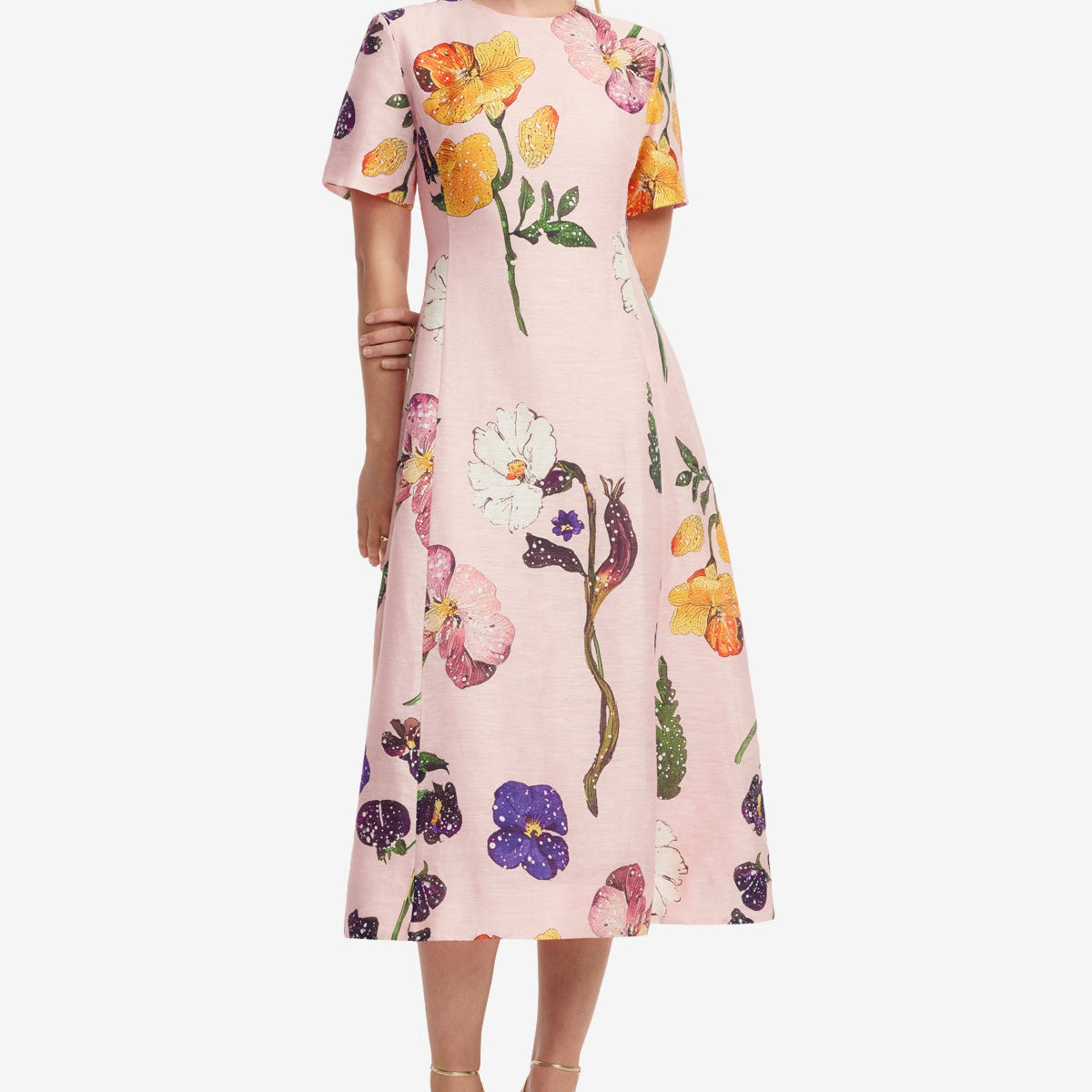 Caroline Short Sleeve Midi Dress - Wildbloom – LEO LIN