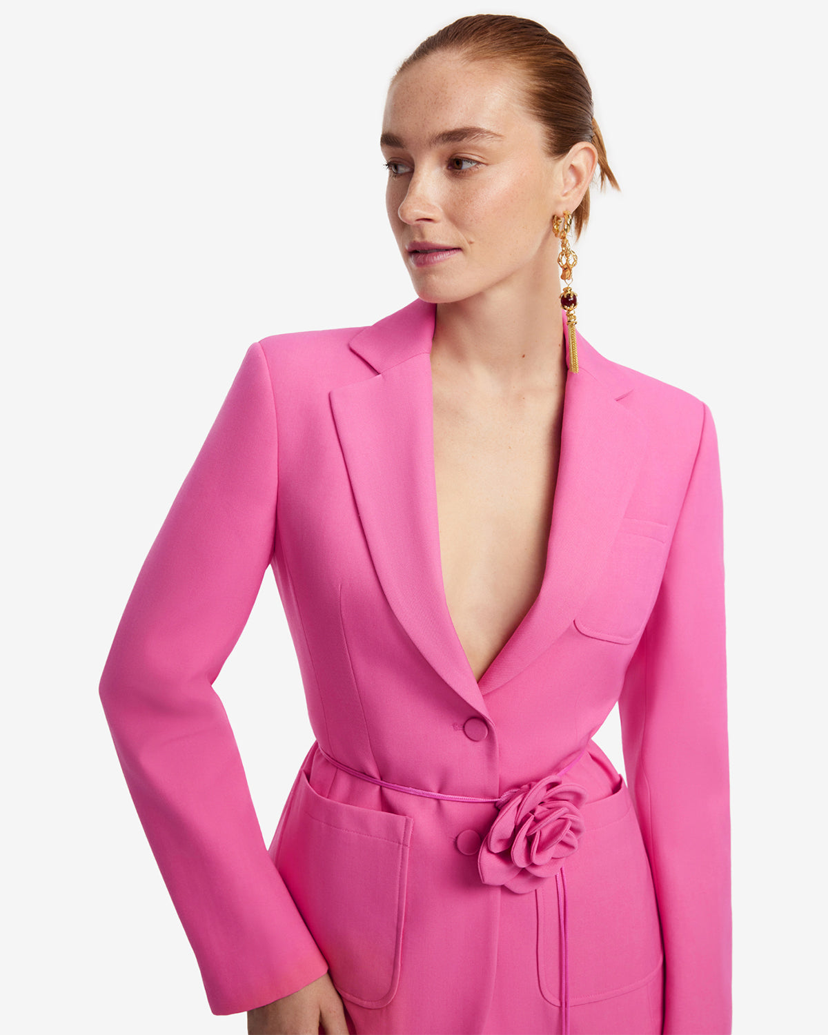 Vesper Fitted Blazer - Fuchsia – LEO LIN