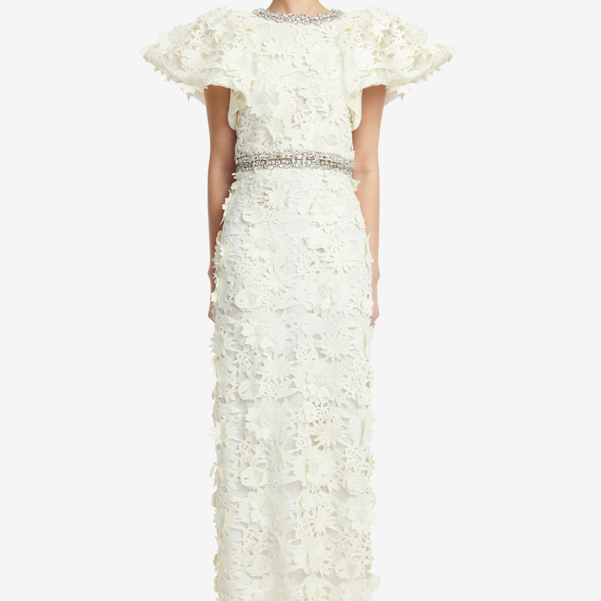 Kyra Embellished Lace Maxi Skirt - Snow – LEO LIN
